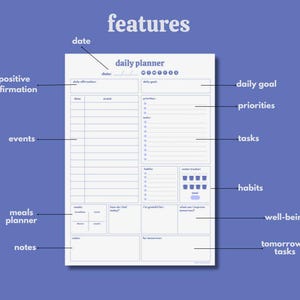 Daily Planner Digital Download – Printable Daily To-do List, Undated ...