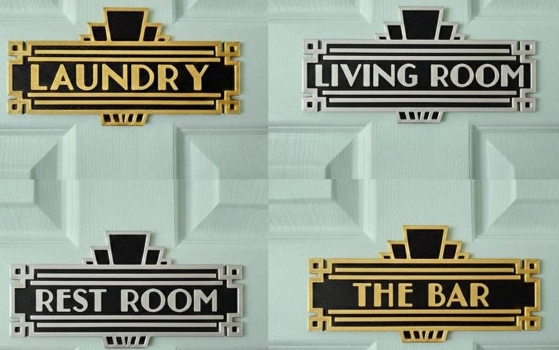 Custom Art Deco Sign – 3D Printed 1920s Style Plaque, Home, Theater ...