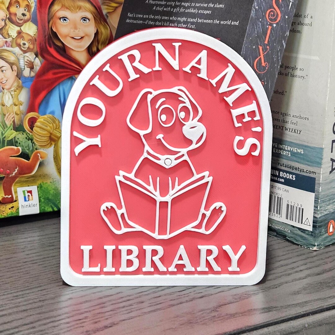 Personalized Book Nook Sign for Bookshelf Decor, Custom Library Sign ...
