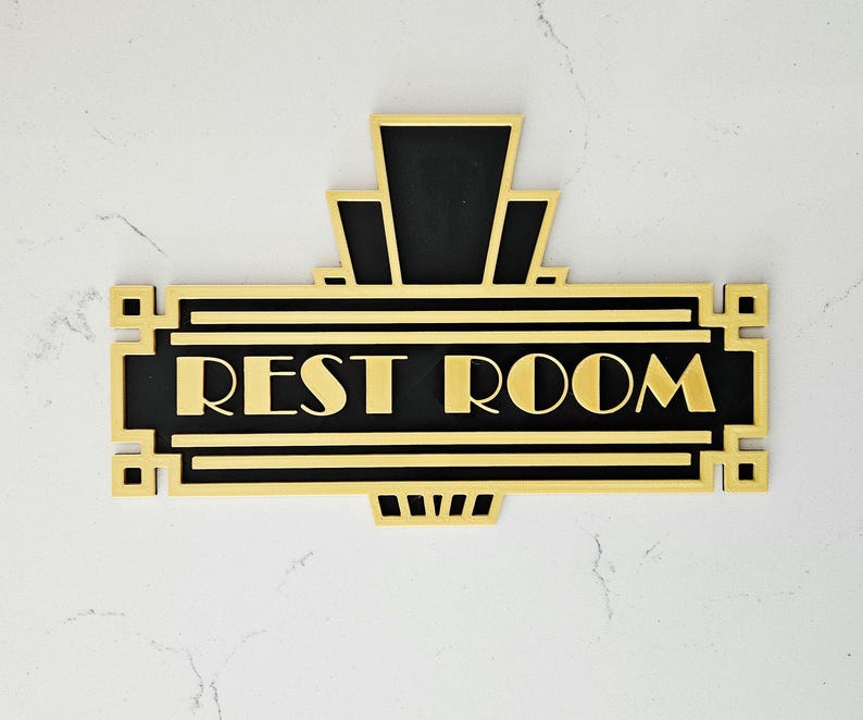 Custom Art Deco Sign – 3D Printed 1920s Style Plaque, Home, Theater ...