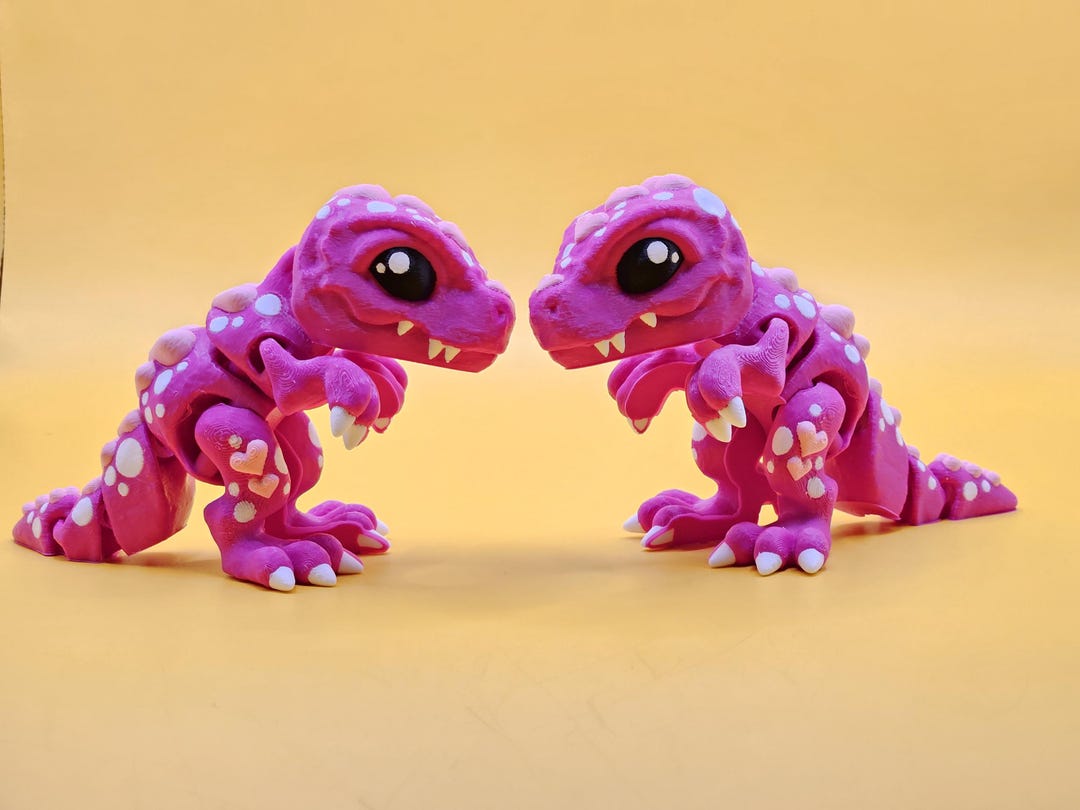 Articulated T-rex Fidget Toys – Heart T-rex, Dinodeer, Santasaurus – 3D ...
