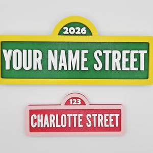 Personalized Street Name Sign | 3D Printed Wall Decor | Custom Kids ...