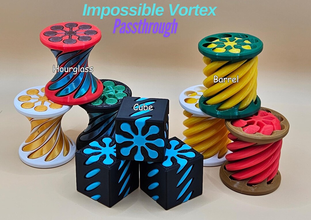 Impossible Vortex Cube Fidget Toy 3D Printed Desk Toy, Stocking ...