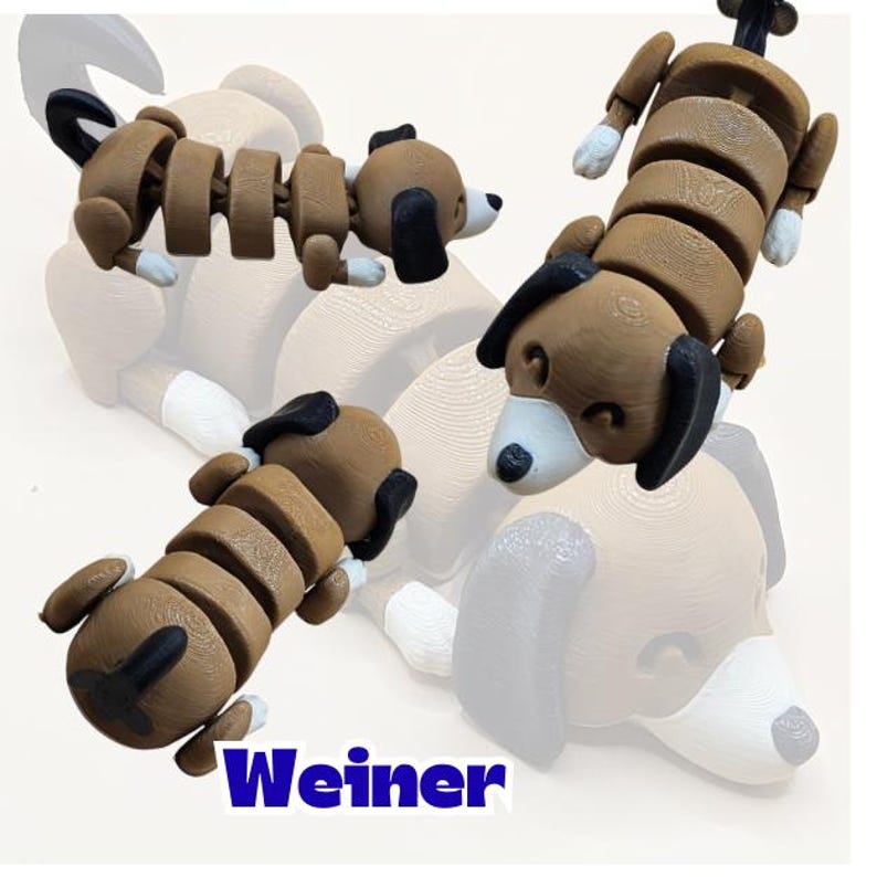 3D Printed Articulated Flexi Dog: Fidget Toy, Dog Lover Gift - Etsy