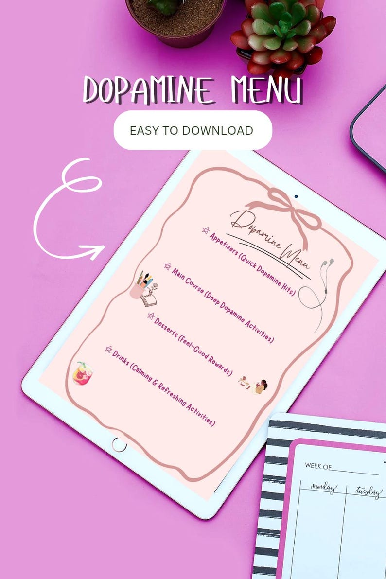 Dopamine Menu Planner | ADHD Printable Digital Download | Girls’ Night ...