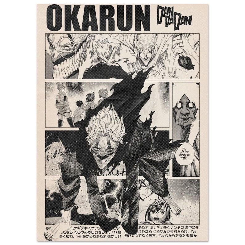 Dandadan Anime Art Print, Okarun Manga Wall Decor Poster, Minimalist ...