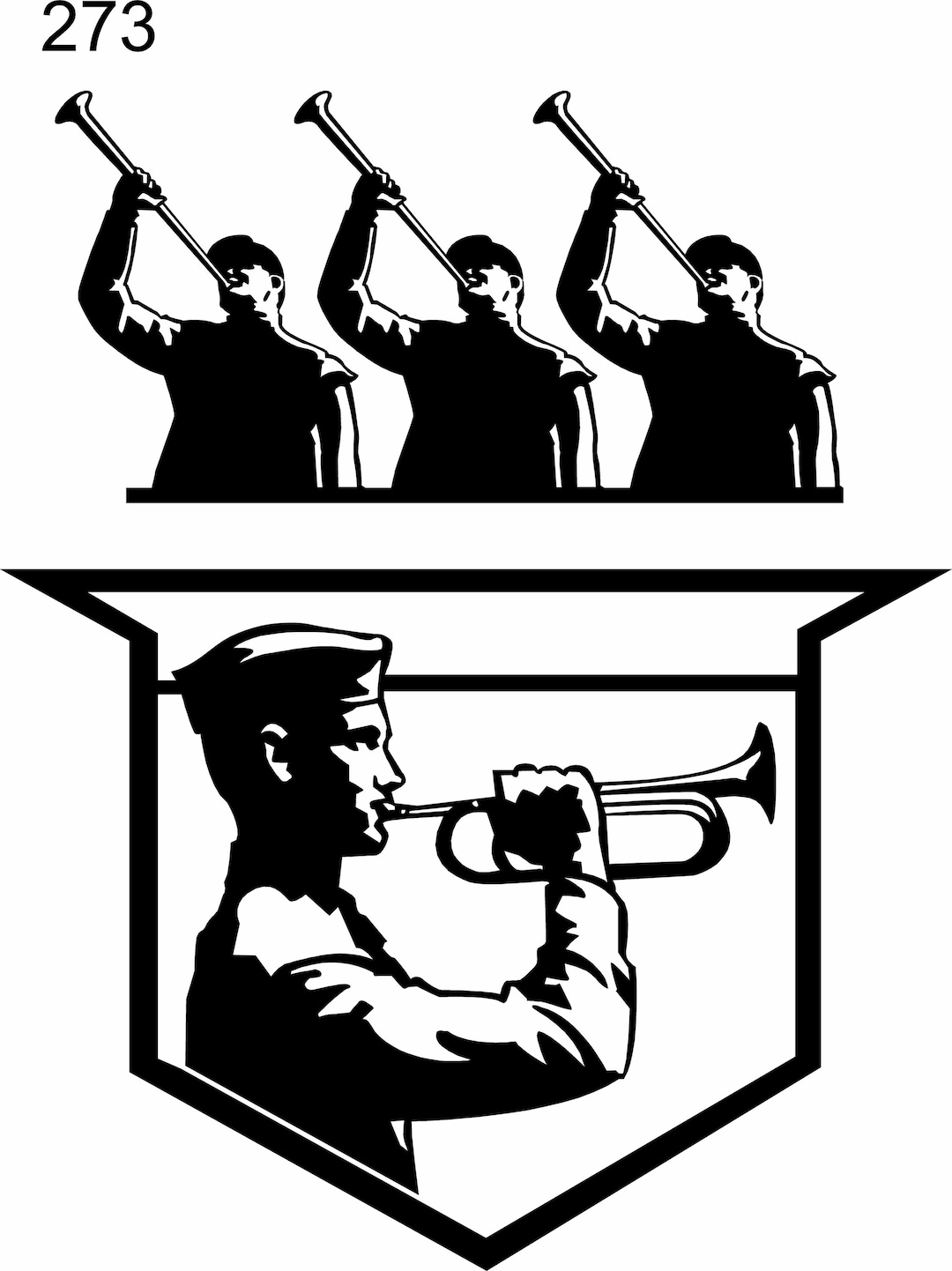 Military Bugler. Three Buglers. Military Bugle Corps Logo - Etsy