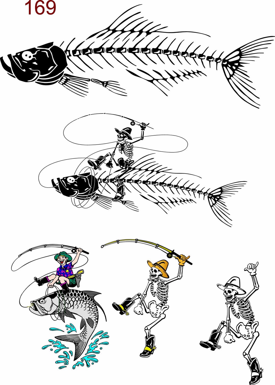 Tarpon Skeleton. Skeleton. Tarpon. Cowboy. Bronco. Bronco Skeleton - Etsy
