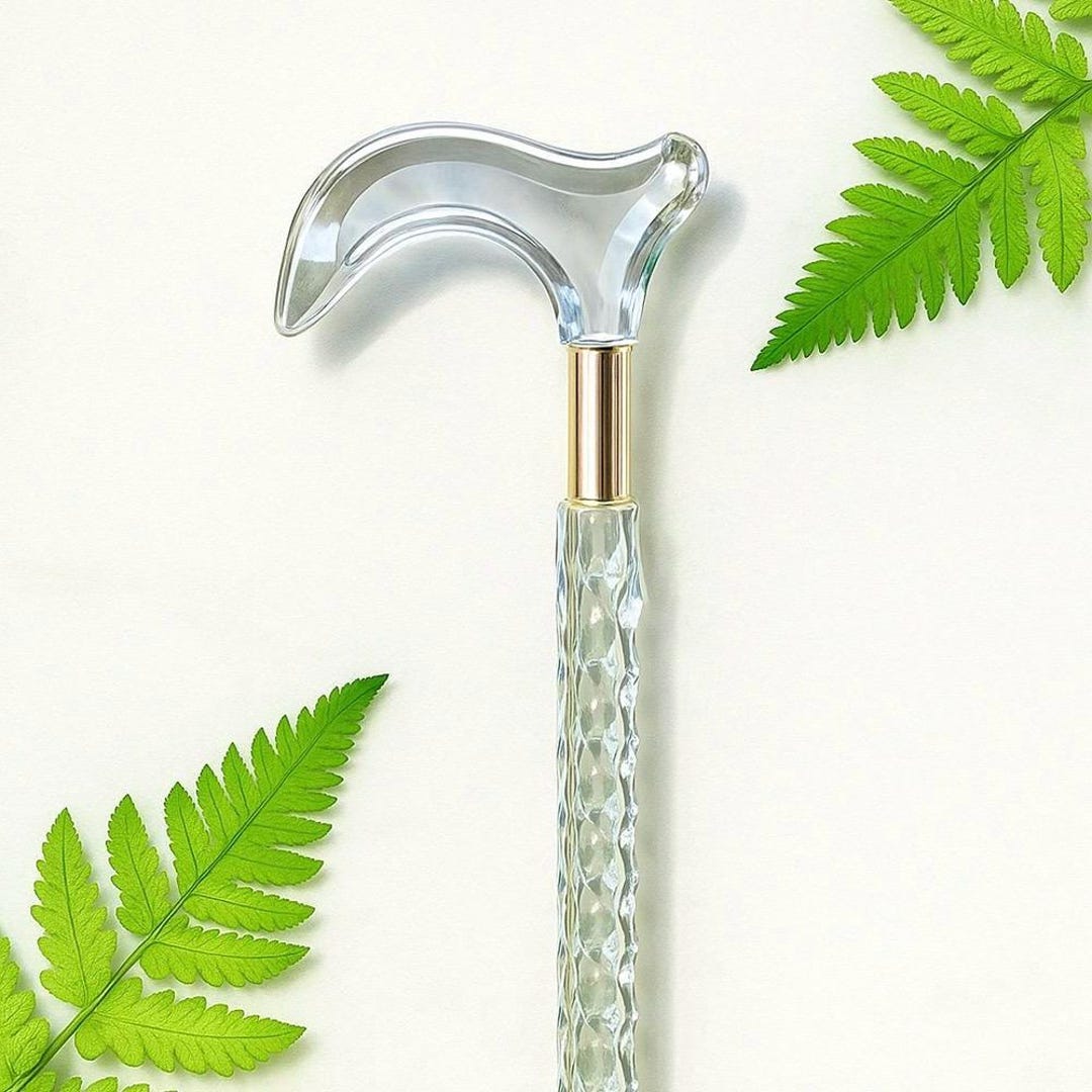 Luxury Walking Cane – Clear Acrylic Stick With Crystal Handle for ...