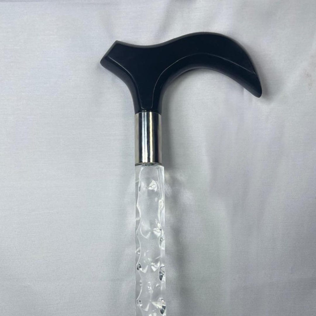 Black Acrylic Cane for Women | Elegant Handmade Transparent Black ...