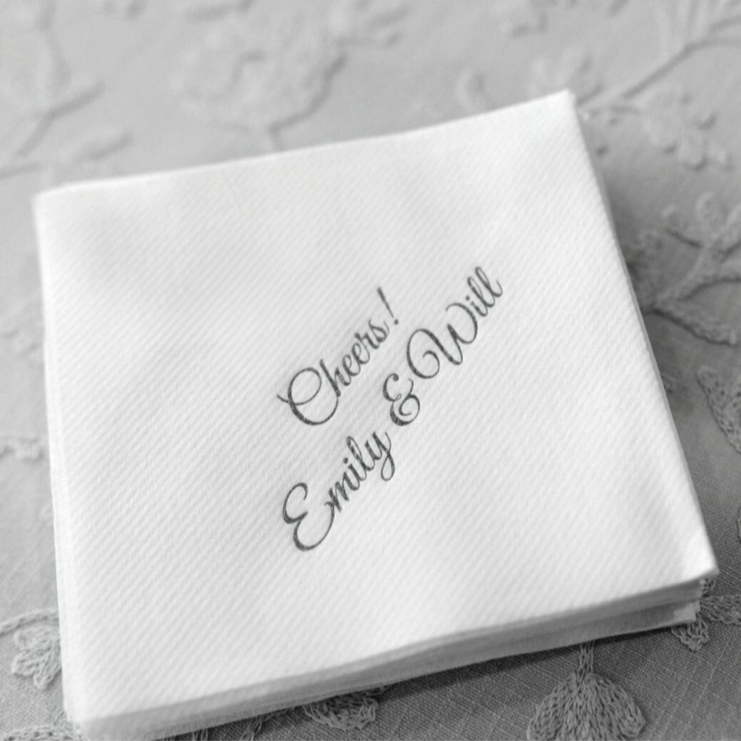 Custom Napkin Wedding Personalized Napkins Cocktail Custom Monogram ...