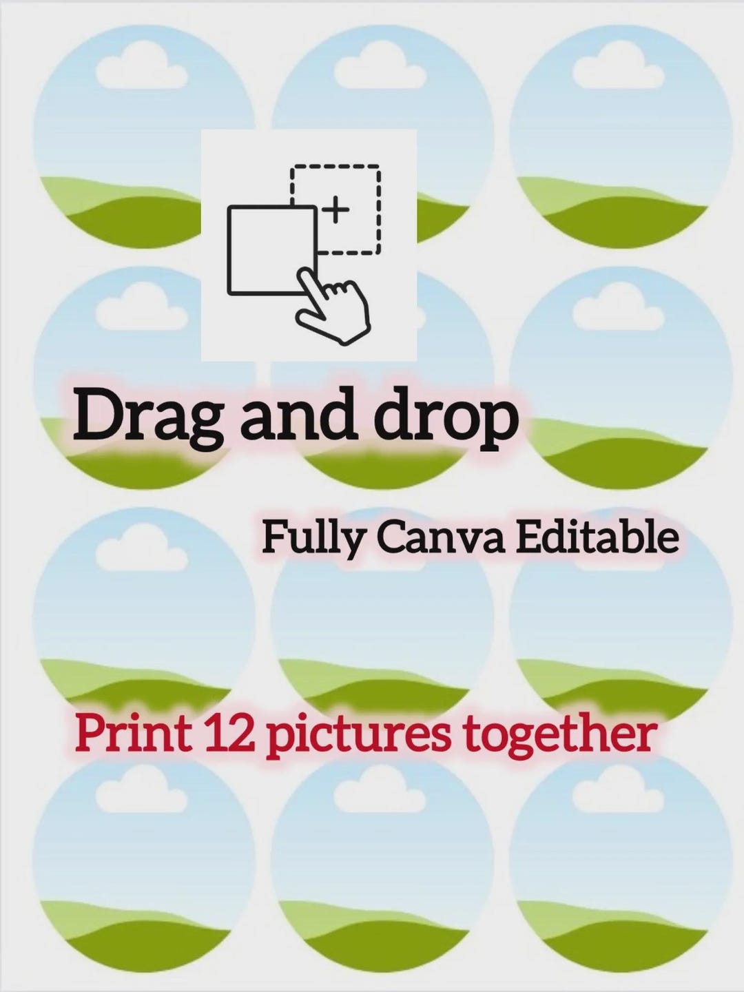 2.25inch Round Magnet Template: DIY Photo Fridge Magnets (canva ...