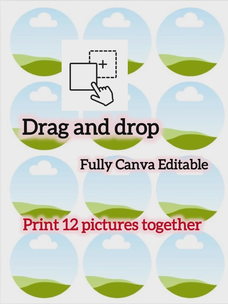 2.25inch Round Magnet Template: DIY Photo Fridge Magnets (canva ...