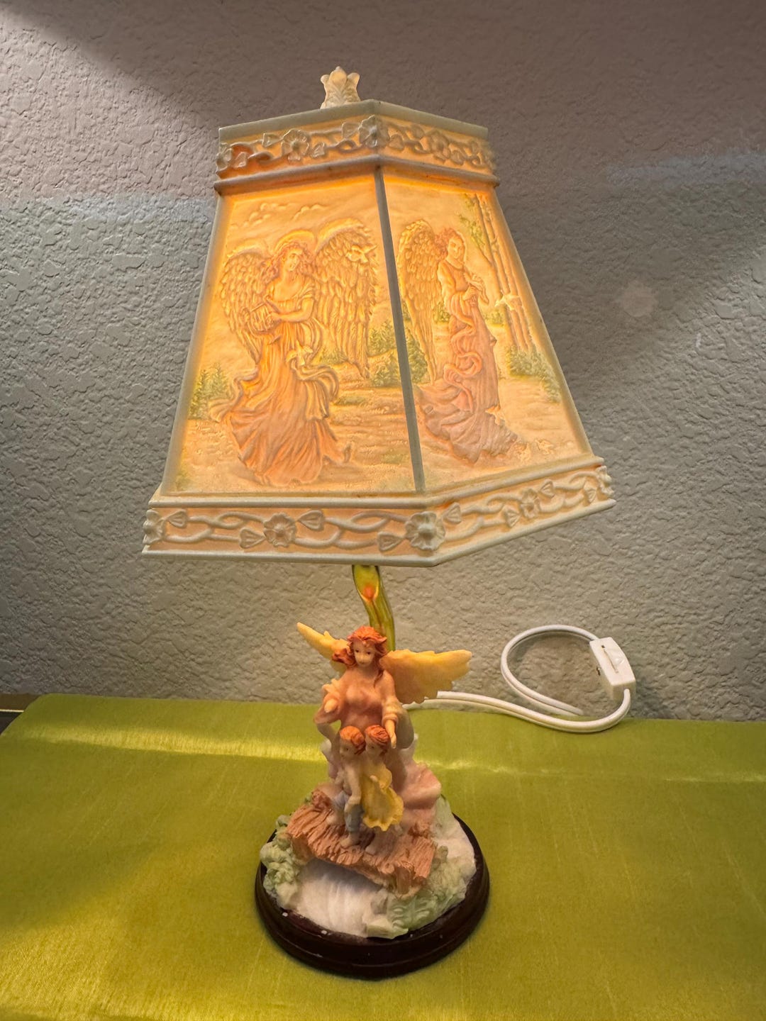 Vintage Lithophane Shade Angel Theme Table Accent Night Lamp 11 - Etsy