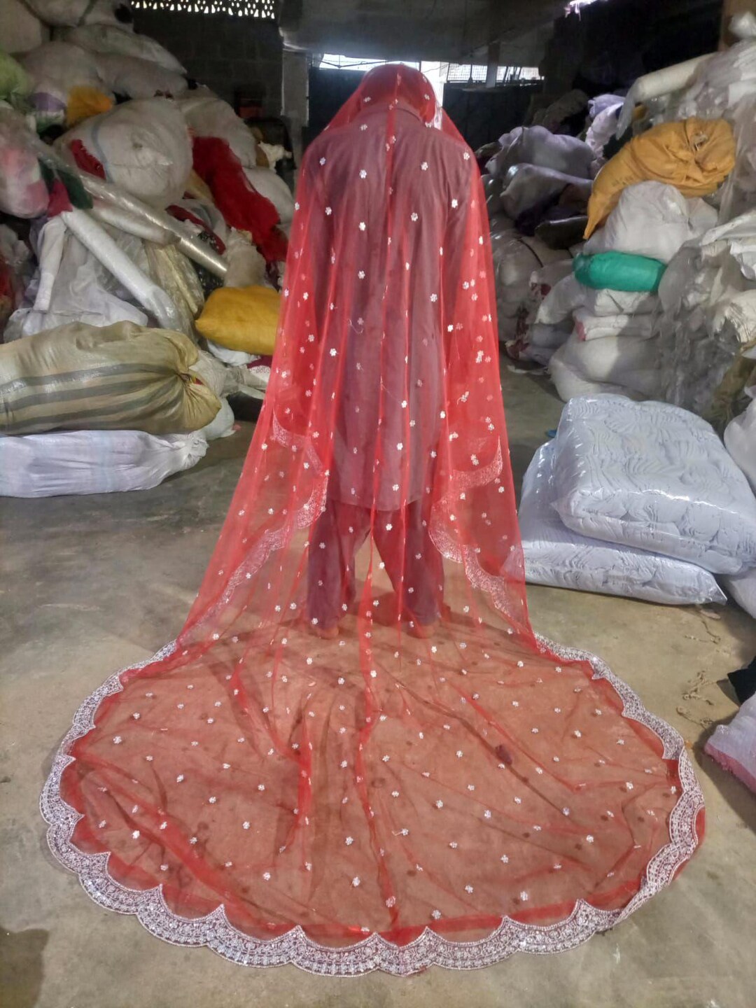 Extra Long Nikkah Dupatta: Pakistani Wedding Veil, Indian Net - Etsy