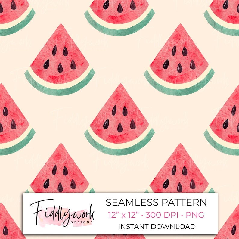 Watercolor Watermelon Seamless Pattern | Fruit Digital Paper Summer ...