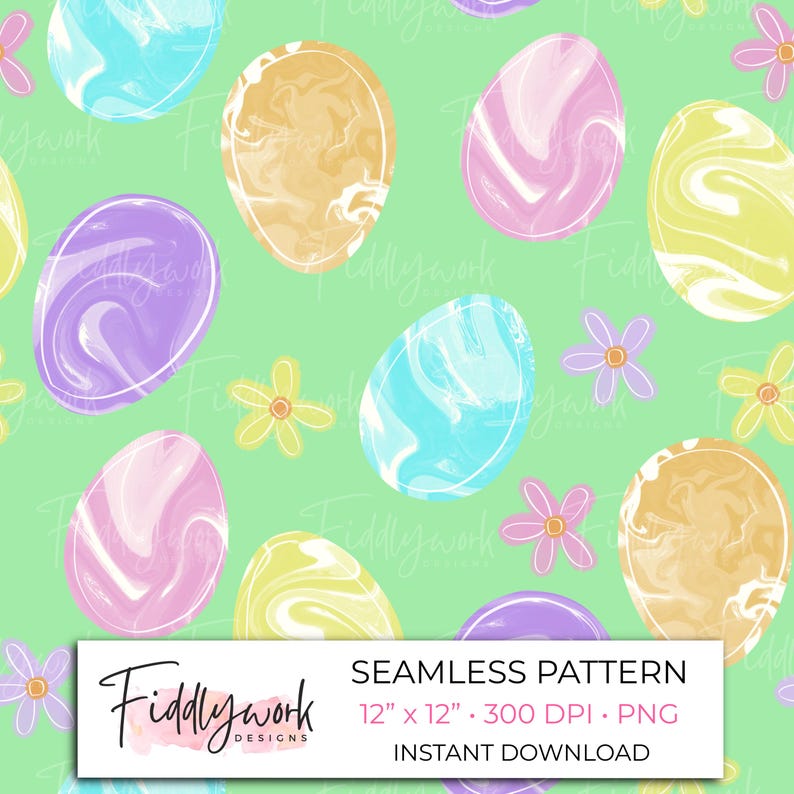 Colorful Easter Egg Seamless Pattern | Whimsical Spring Digital Paper ...