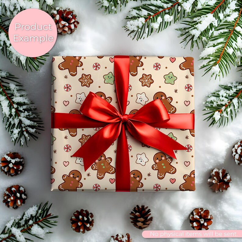 Gingerbread Cookie Seamless Pattern: Cute Christmas Digital Paper for ...
