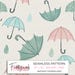 Watercolor Umbrella Seamless Pattern | Rainy Day Digital Paper Pink and ...