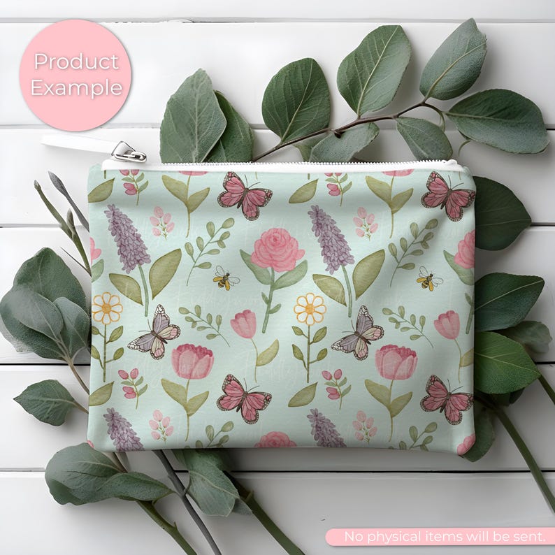 Watercolor Butterfly Floral Seamless Pattern | Spring Flowers Digital ...