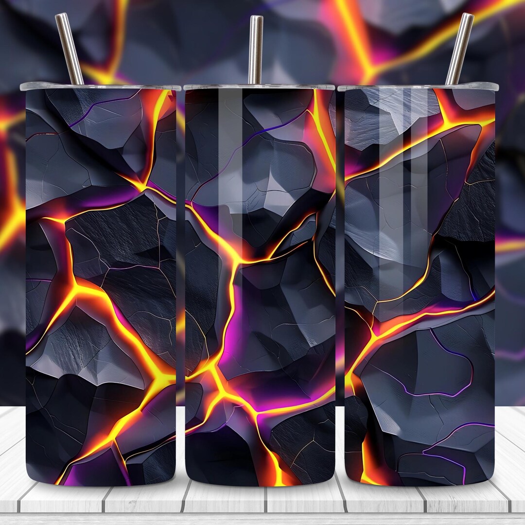 Lava Flow Tumbler Wrap PNG: Seamless Volcano Sublimation Design ...