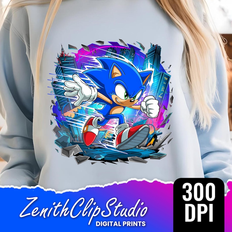 Sonic PNG | Sonic Fan Art Sublimation Design | High-resolution ...