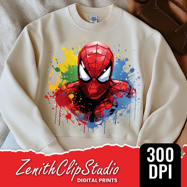 Superhero Watercolor PNG: Splash Art Sublimation Design (digital ...