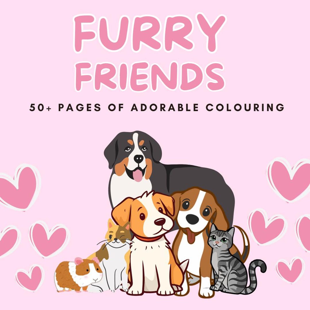 Furry Friends - Over 50 Pages of Adorable Colouring In - Etsy