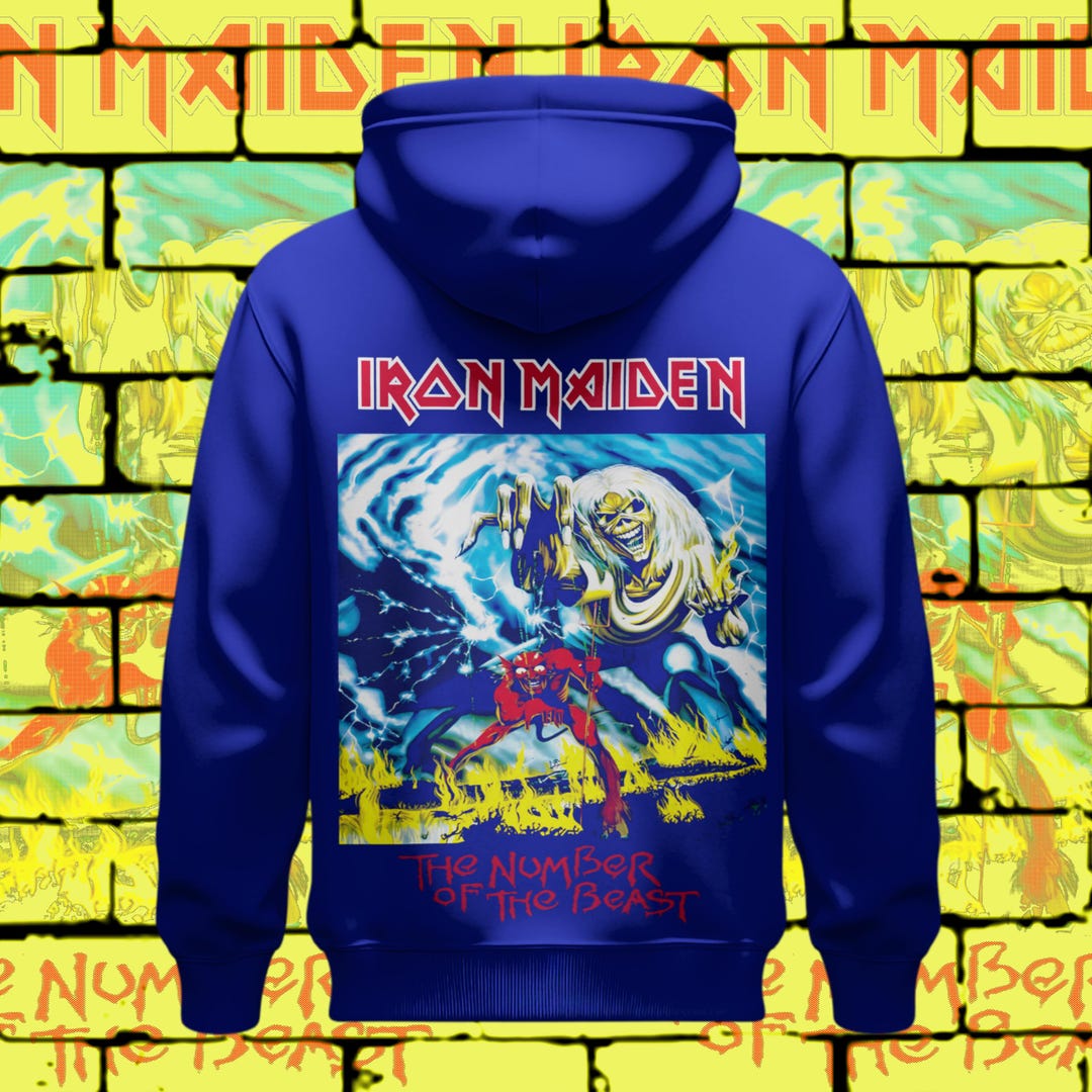 2 Sided Men, Women Unisex Iron Maiden the Number of the Beast Front ...