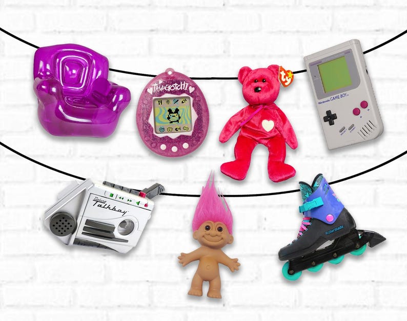 90s Party Banner: Nostalgic Toys Printable Decorations (PDF) - Etsy
