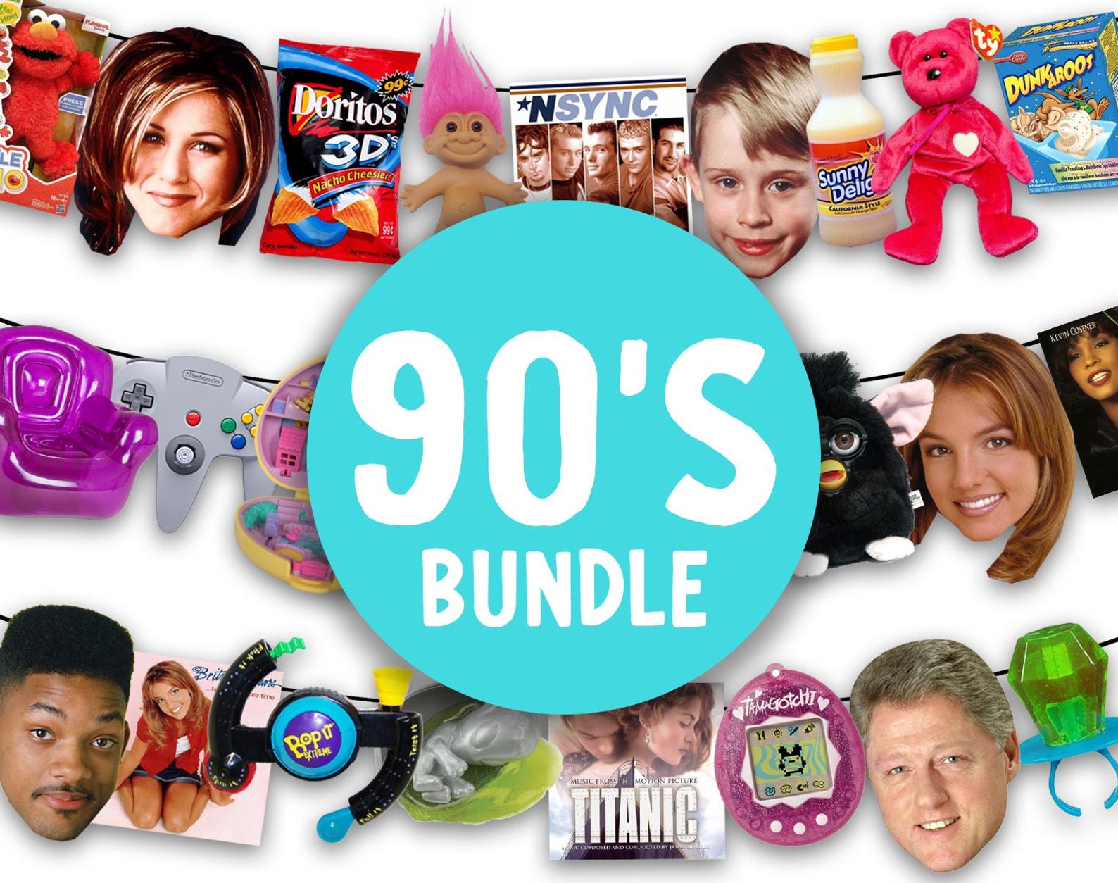 90's Party Banner Bundle | Printable Nostalgia Decor (PDF) - Etsy