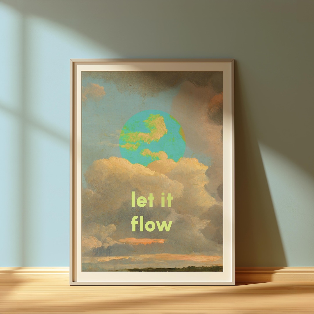 Let It Flow Quote Print Inspirational Wall Art Print Painting Decor ...