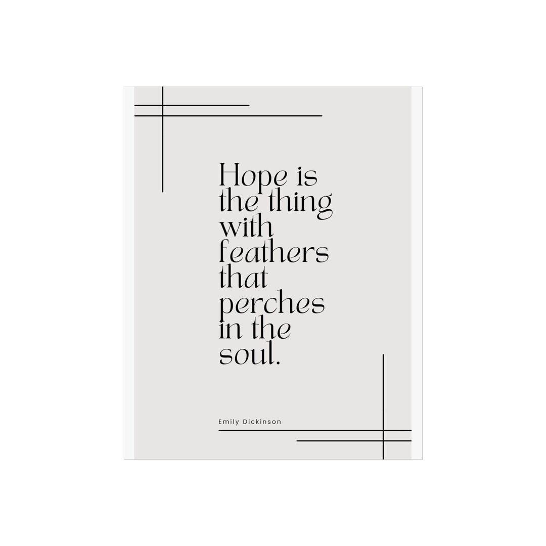 Emily Dickinson Quote Poster - Hope is the Thing With Feathers - Etsy