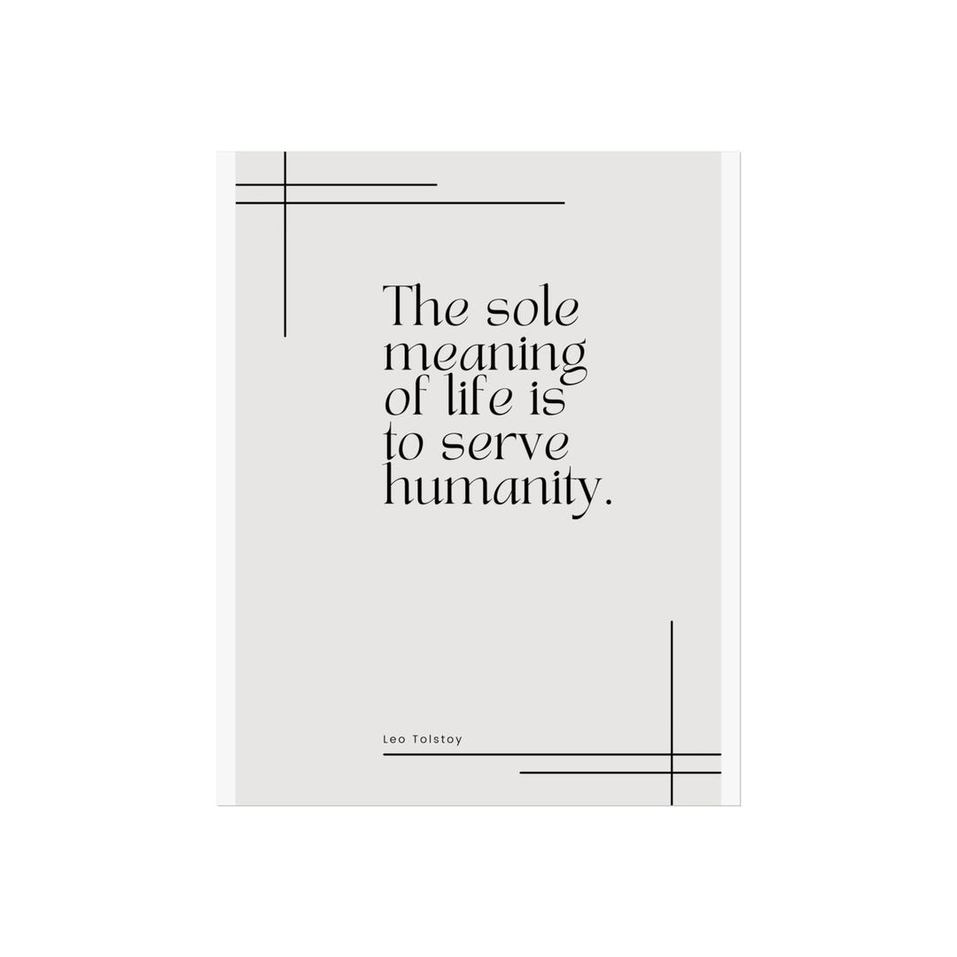 Leo Tolstoy Quote Poster - Serve Humanity for Inspiration & Purpose - Etsy