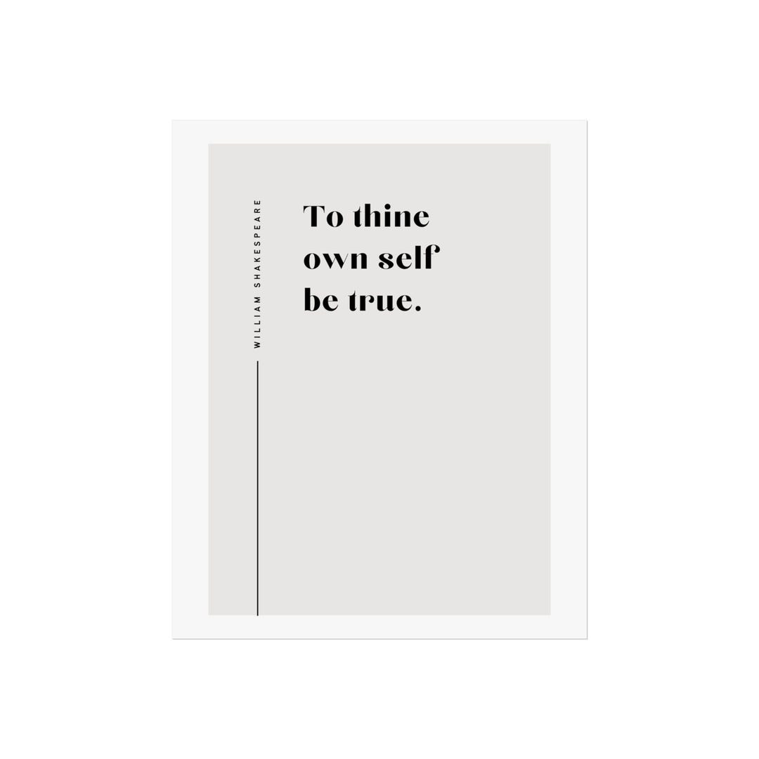 William Shakespeare Quote Poster - to Thine Own Self Be True - Wisdom ...