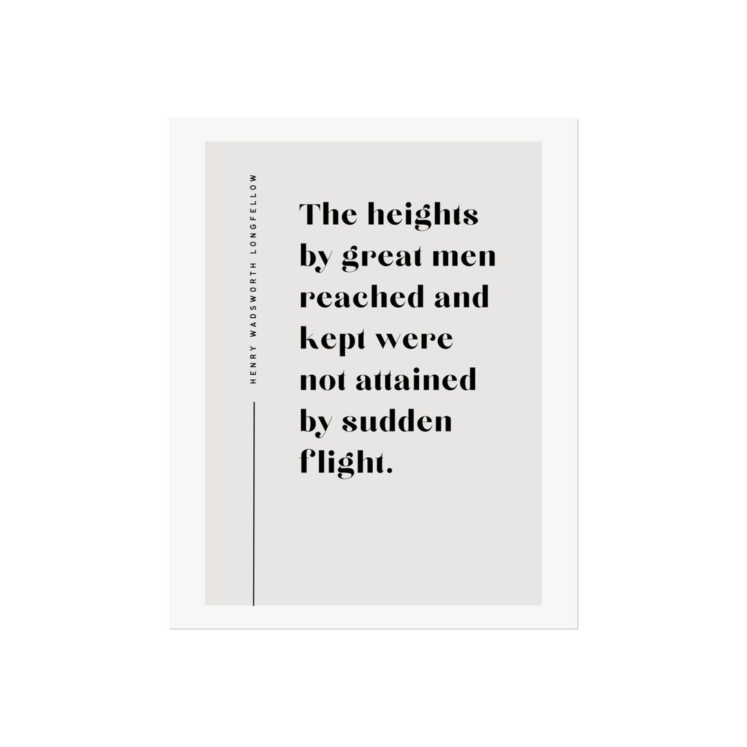 Henry Wadsworth Longfellow Quote Poster the Heights by Great Men ...