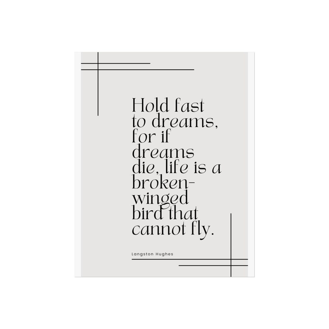 Langston Hughes Quote Poster - Inspirational Dreams & Life Lessons - Etsy