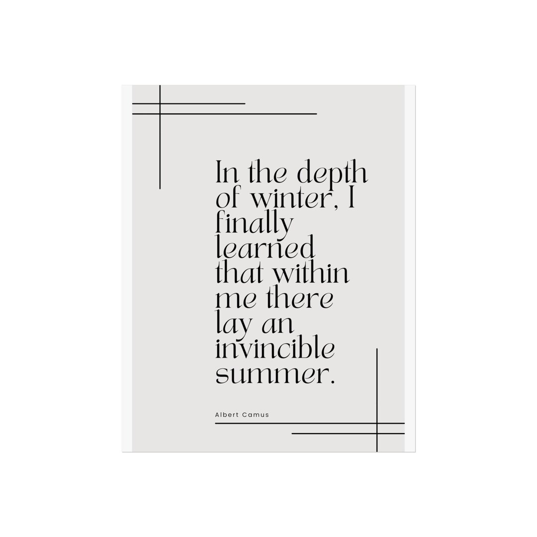 Albert Camus Quote Poster - Invincible Summer Inspiration - Etsy