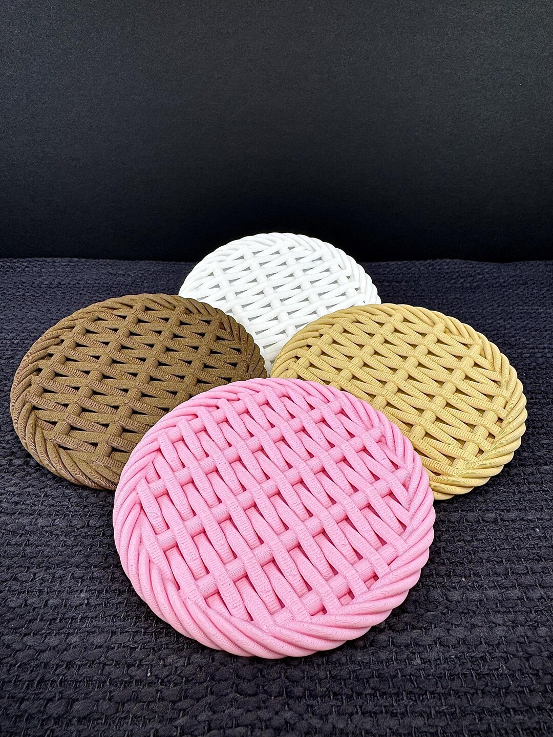 Decorative Woven Basket Coasters Drink Coaster Set Rattan Weave ...