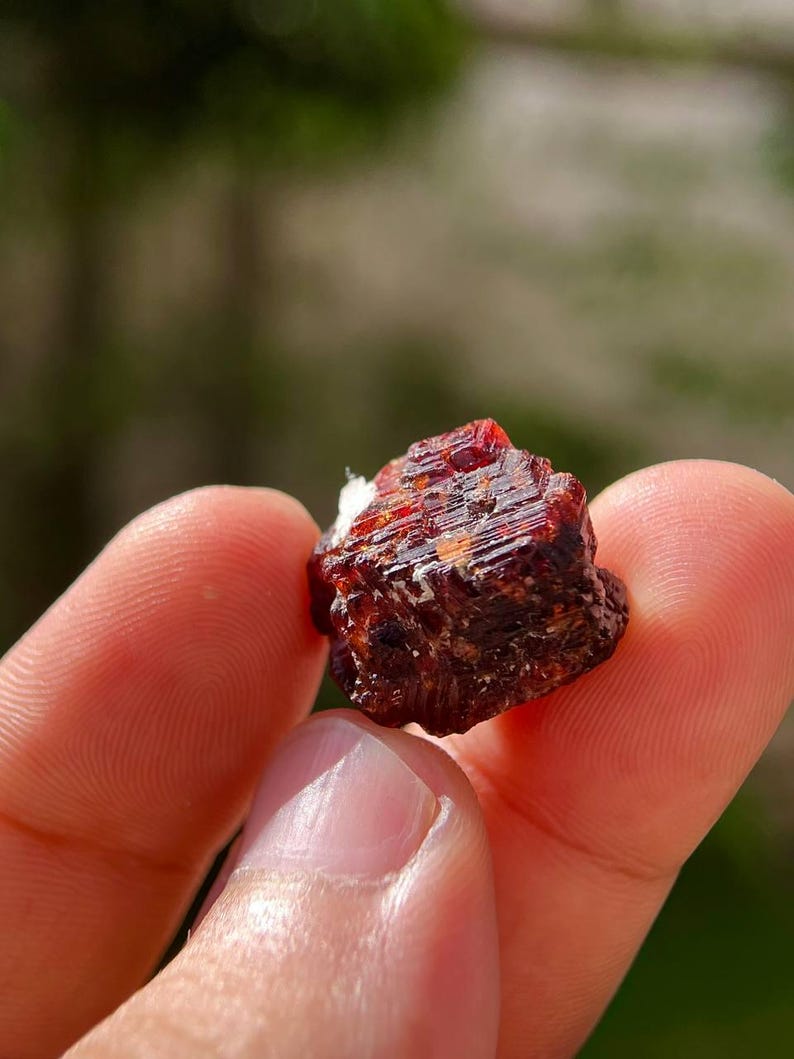 9 Gram 4-dimensional Etched Red Spessartine Garnet Crystal From Skardu ...