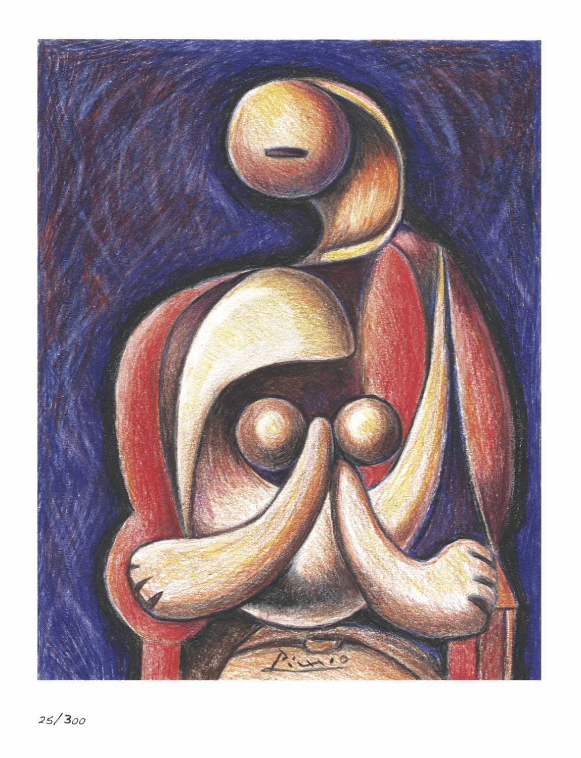 Pablo Picasso “woman Seated in a Red Armchair” Signed & Hand-numbered ...