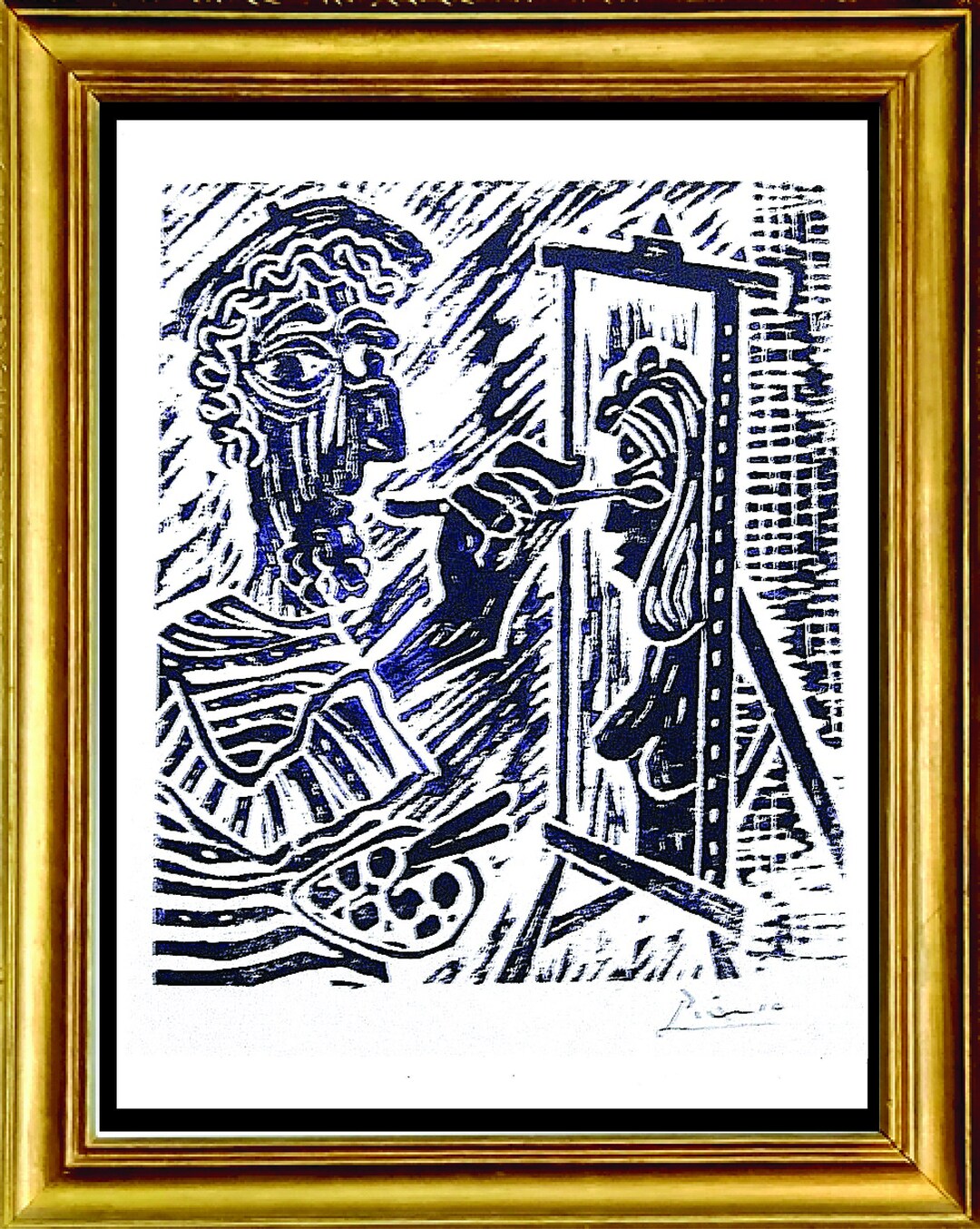 Pablo Picasso The Artist Original Hand Signed Limited Edition Linocut