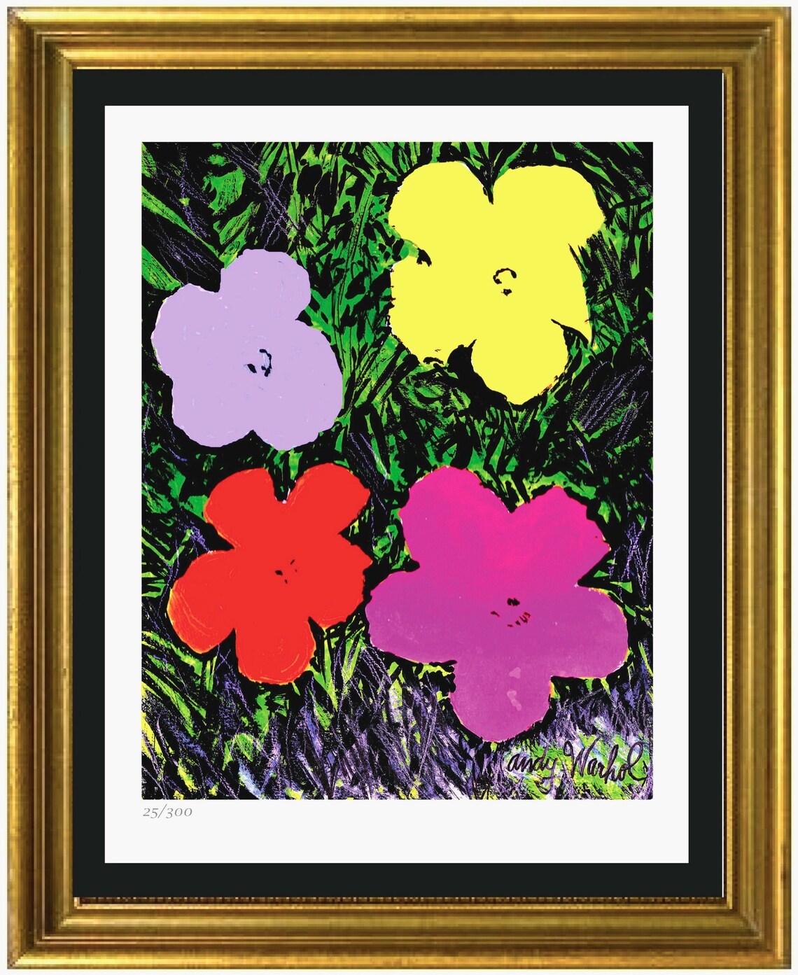 Andy Warhol “flowers” Limited Edition Lithograph Print, Plate-signed ...