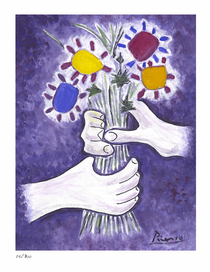 Pablo Picasso “bouquet Of Peace” Signed And Hand Numbered Limited Edition