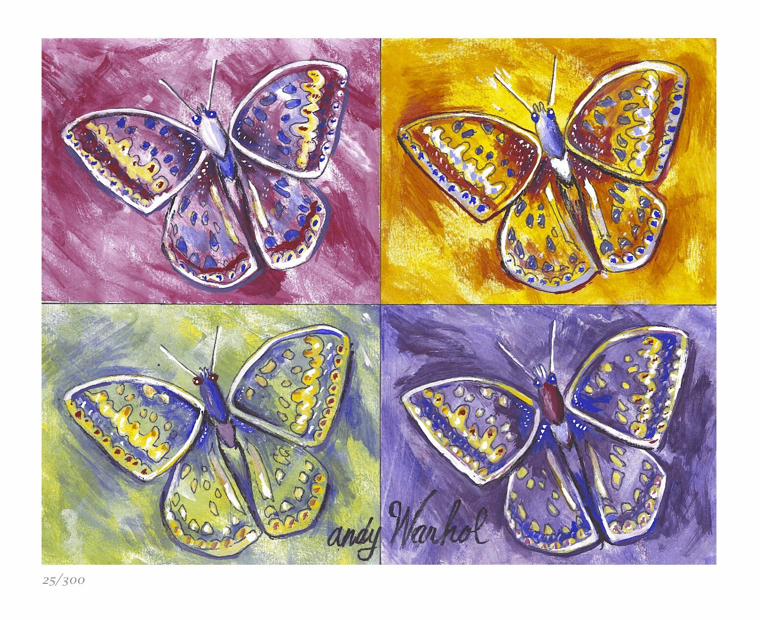 Andy Warhol “butterflies” Limited Edition Lithograph Print, Plate ...