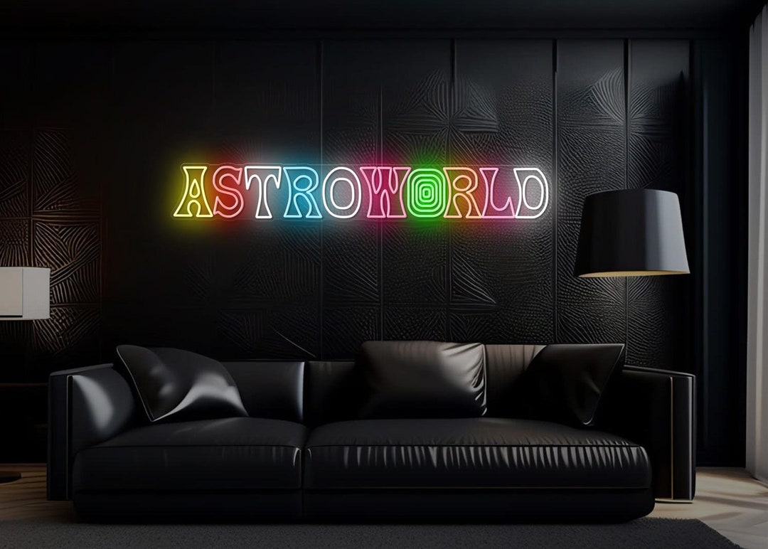 Astroworld Neon Sign - LED Wall Light for Bedroom, Music Studio & Game ...