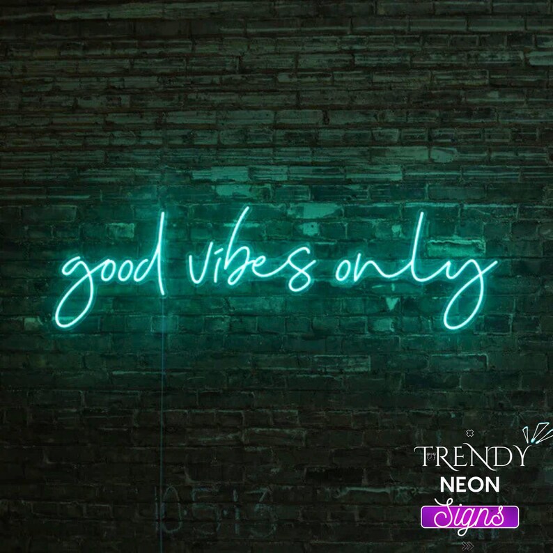 Good Vibes Only Neon Sign - LED Wall Light, Aesthetic Room Decor ...