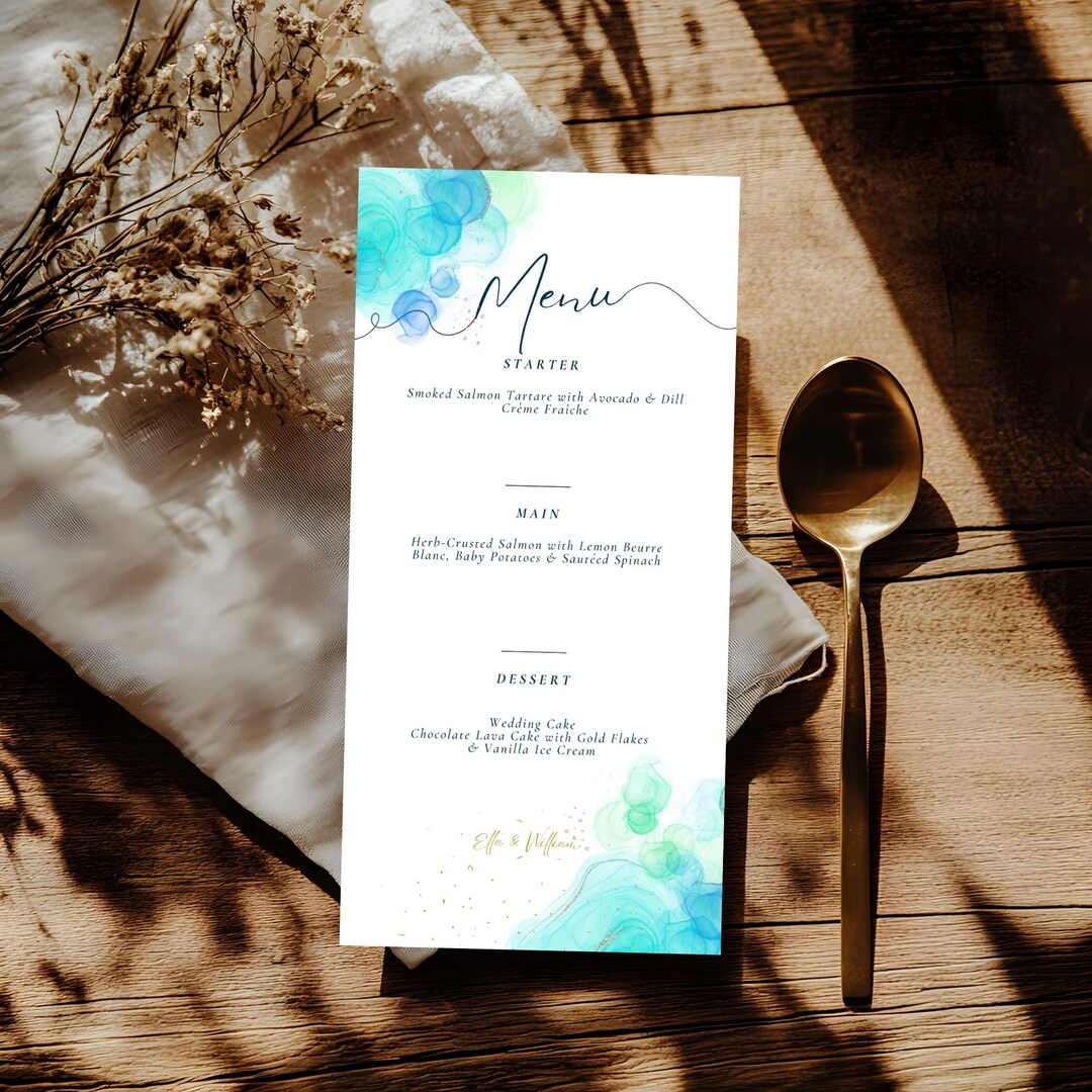 Wedding Menu Template | 4x9 Niches Editable in Canva,instantly ...