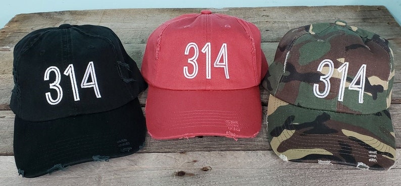 314 Area Code Distressed Baseball Hat St.louis Camo Airport - Etsy