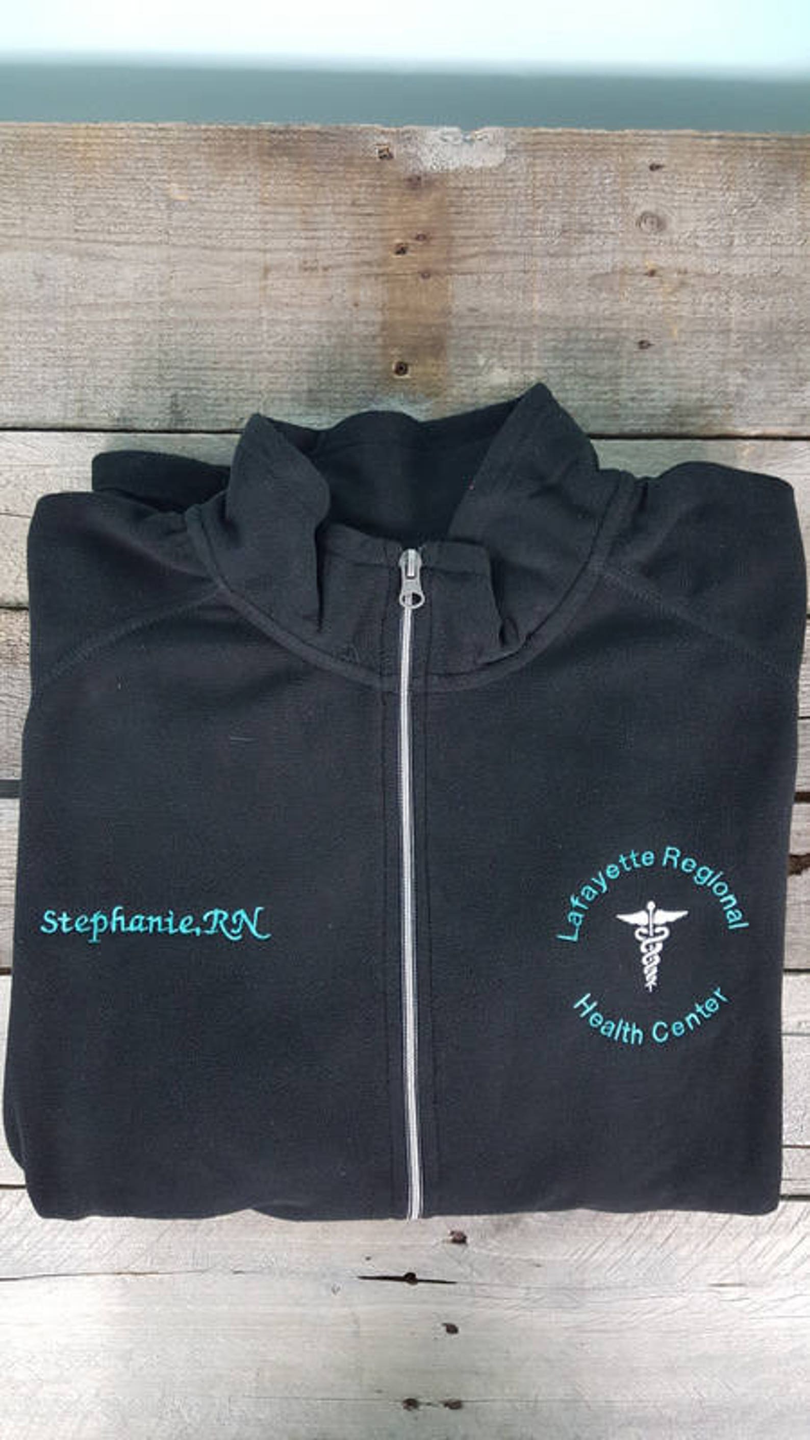 Health Center Nurse Jacket Black Ladies Lightweight Fleece | Etsy